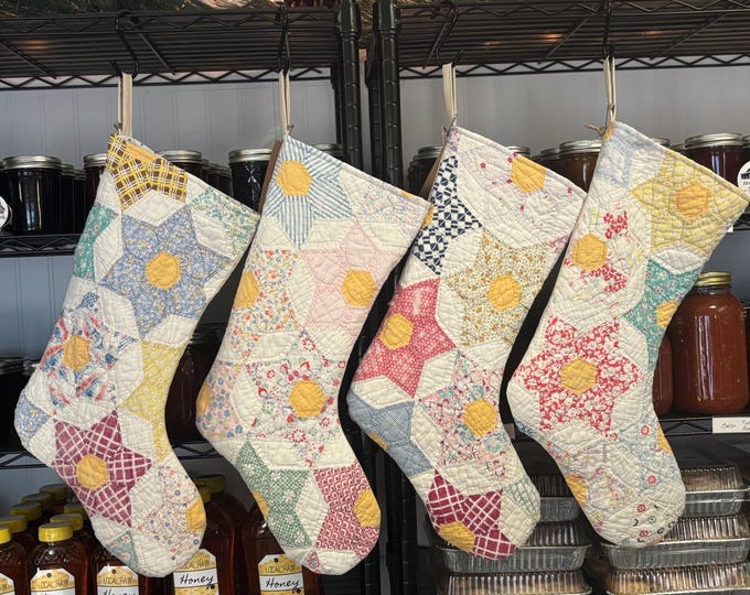 Vintage Quilt Christmas Stocking - Etsy