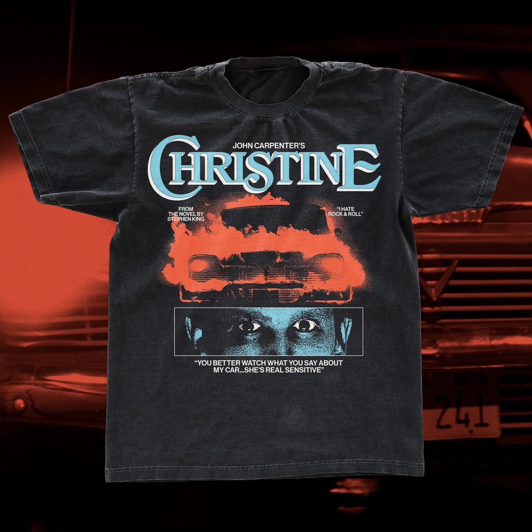 Christine T-shirt, John Carpenter Screen Print Style Tee Shirt, Black ...
