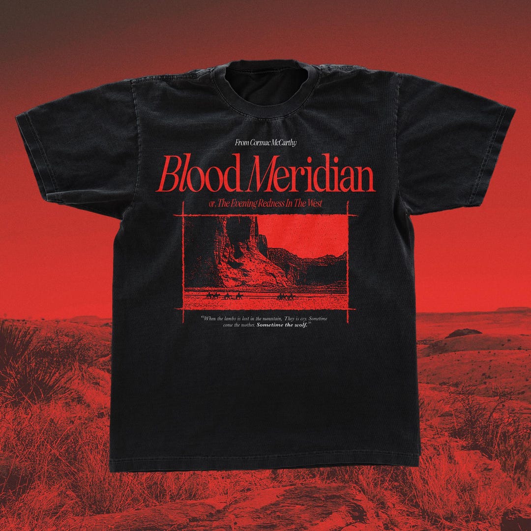 Blood Meridian T-shirt, Cormac Mccarthy Graphic Teeshirt, Black Classic ...