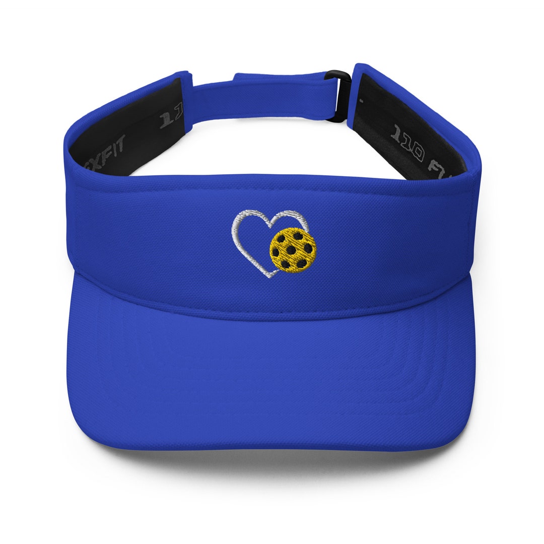 Embroidered Pickleball Heart Performance Sun Visor Hat, Love Pickleball ...