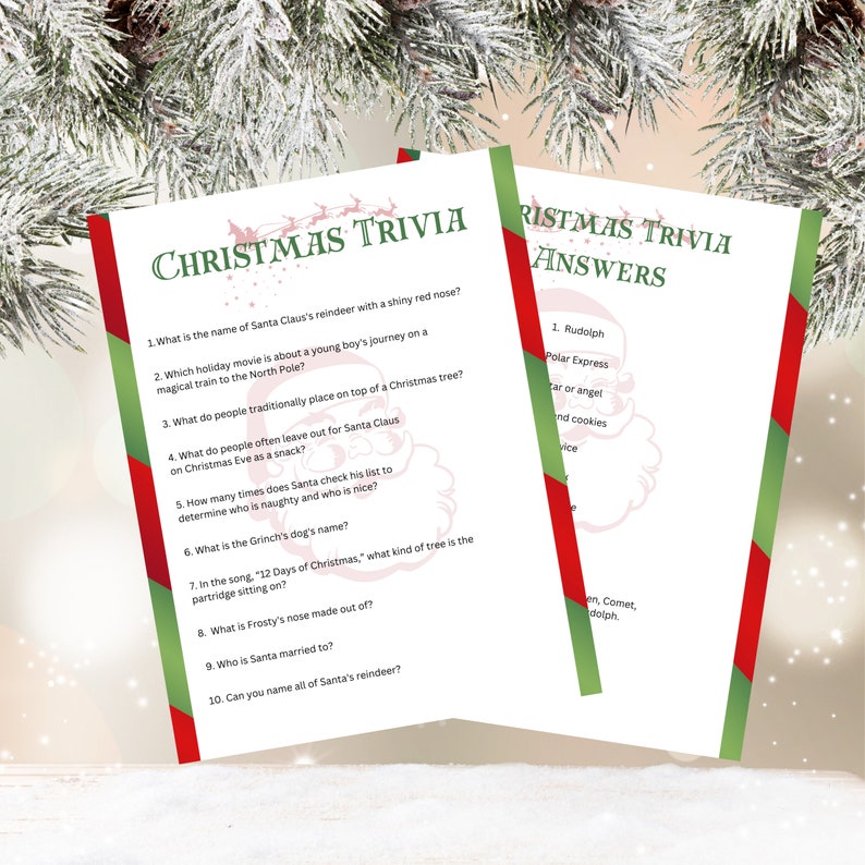 Christmas Trivia, Christmas Trivia Bundle, Printable Trivia Game ...
