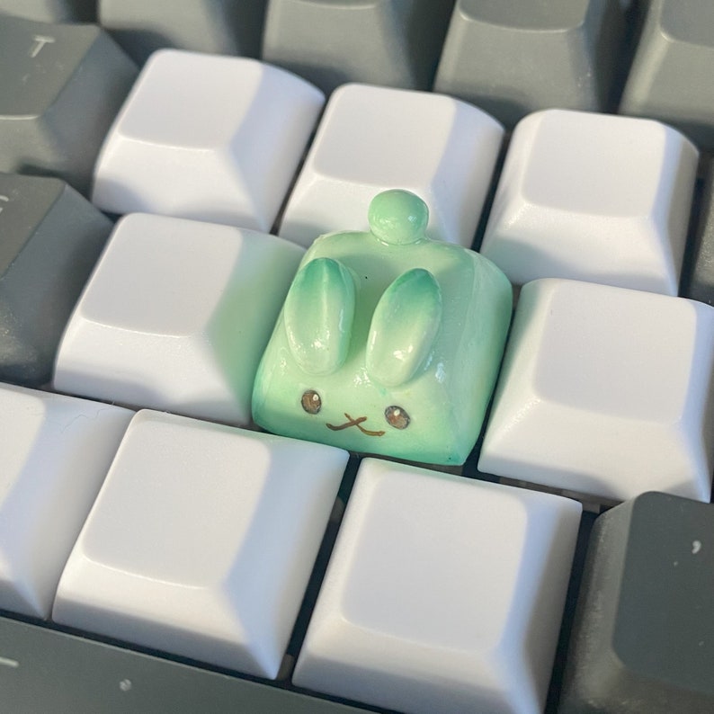 Green Bunny Artisan Keycap - Etsy