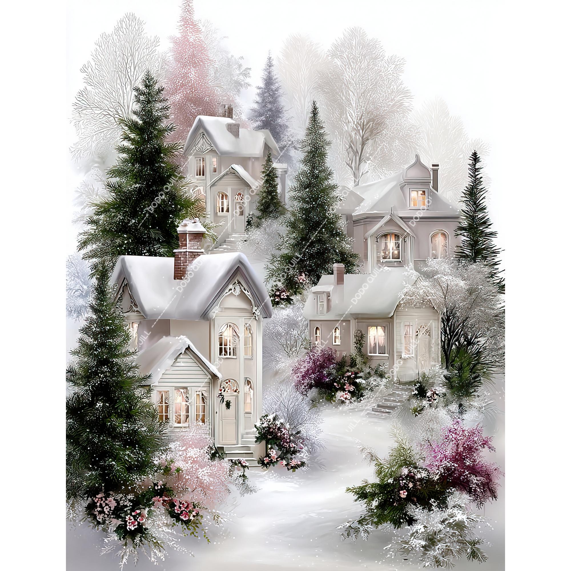 Snowy Winter Houses Clipart, Christmas Holiday Illustrations - 16 JPG ...