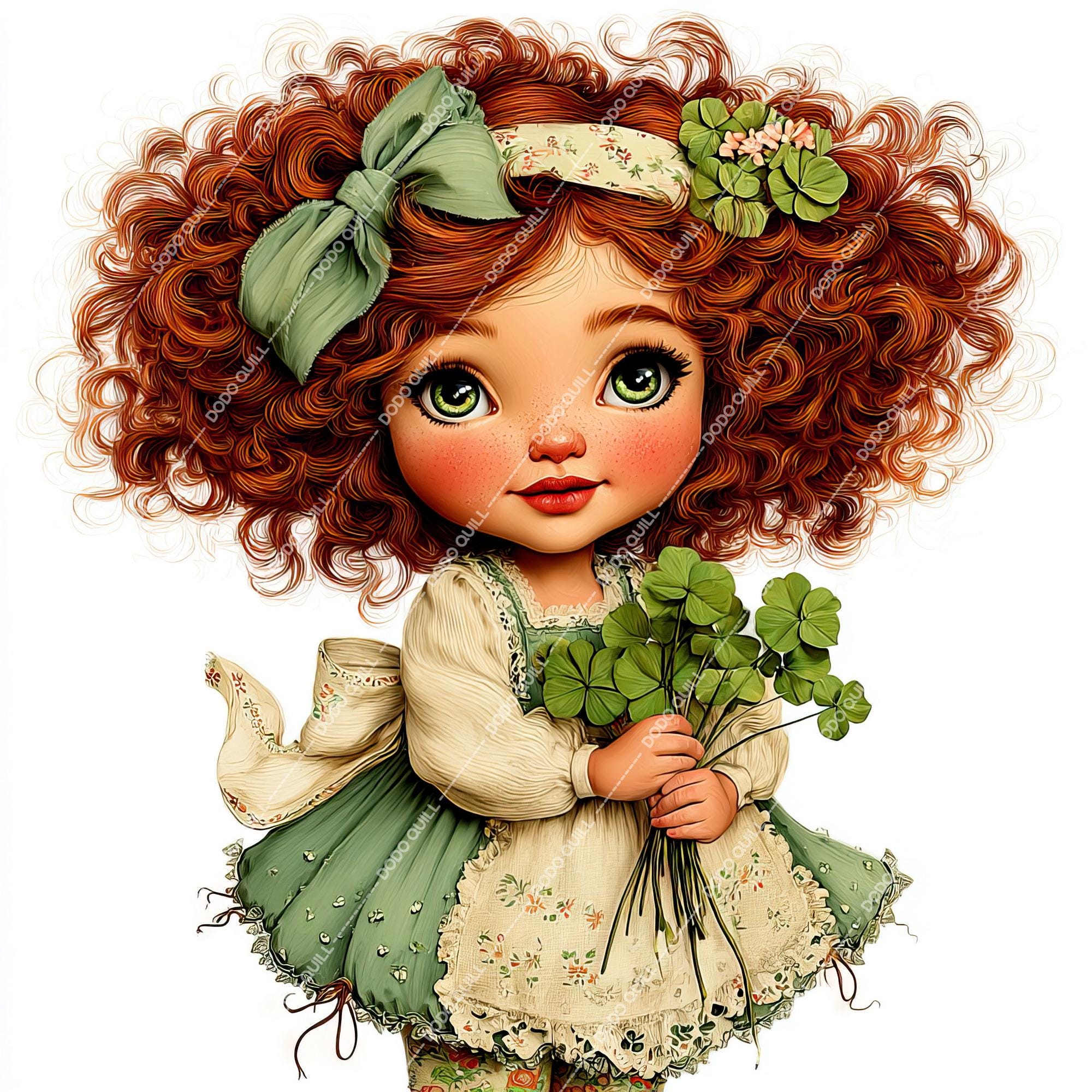 St Patrick’s Day Girl Clipart, Full Body Portraits | 20 JPG (digital ...