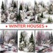 Snowy Winter Houses Clipart, Christmas Holiday Illustrations - 16 JPG ...