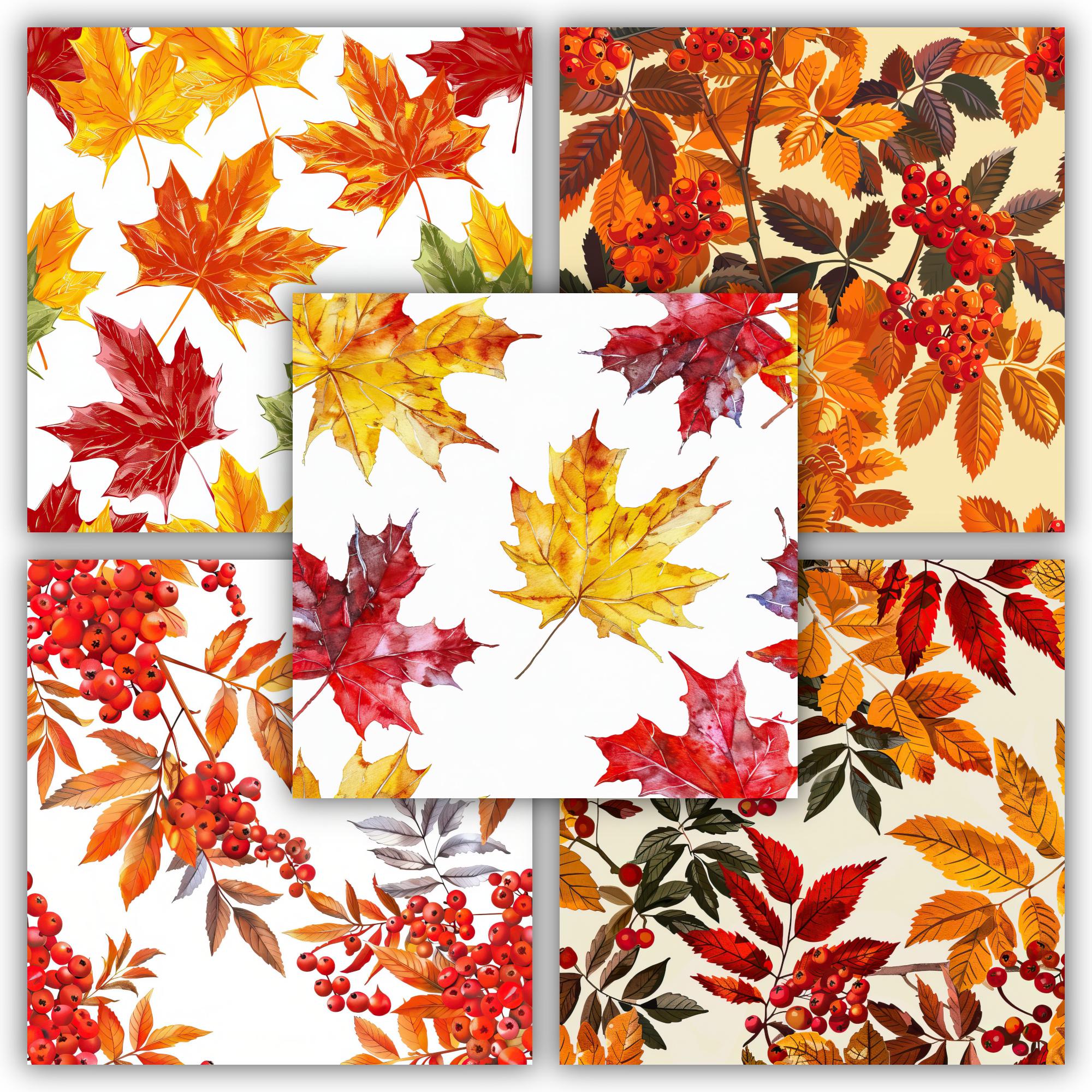 Autumn Leaves Digital Scrapbook Paper | Fall Background JPG in Light ...