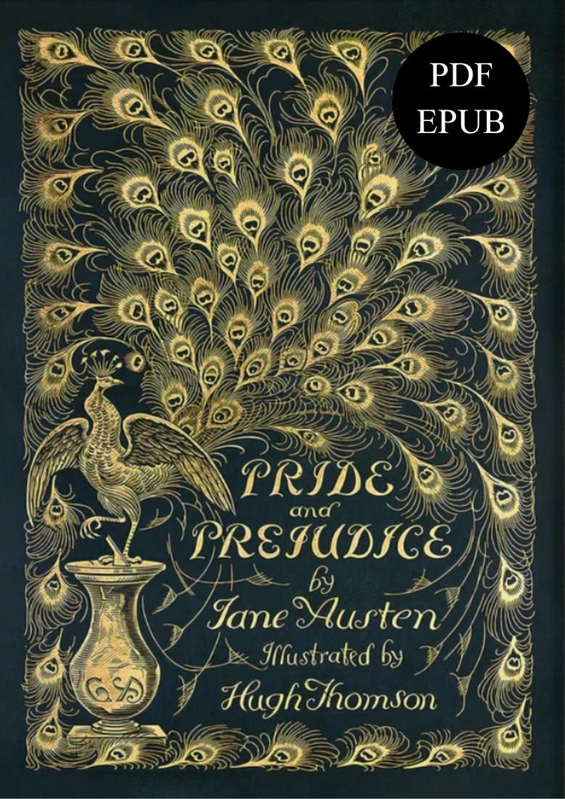 Pride & Prejudice | Jane Austen + Free Poster Download | - Etsy