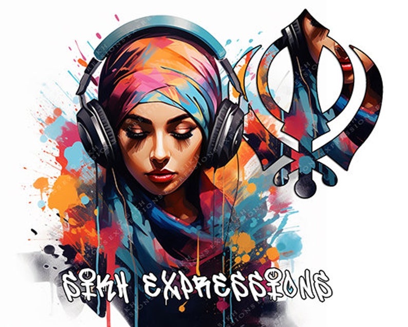 Sikh Woman Splash of Sikh Elegance Burst of Colourful Splashes With ...