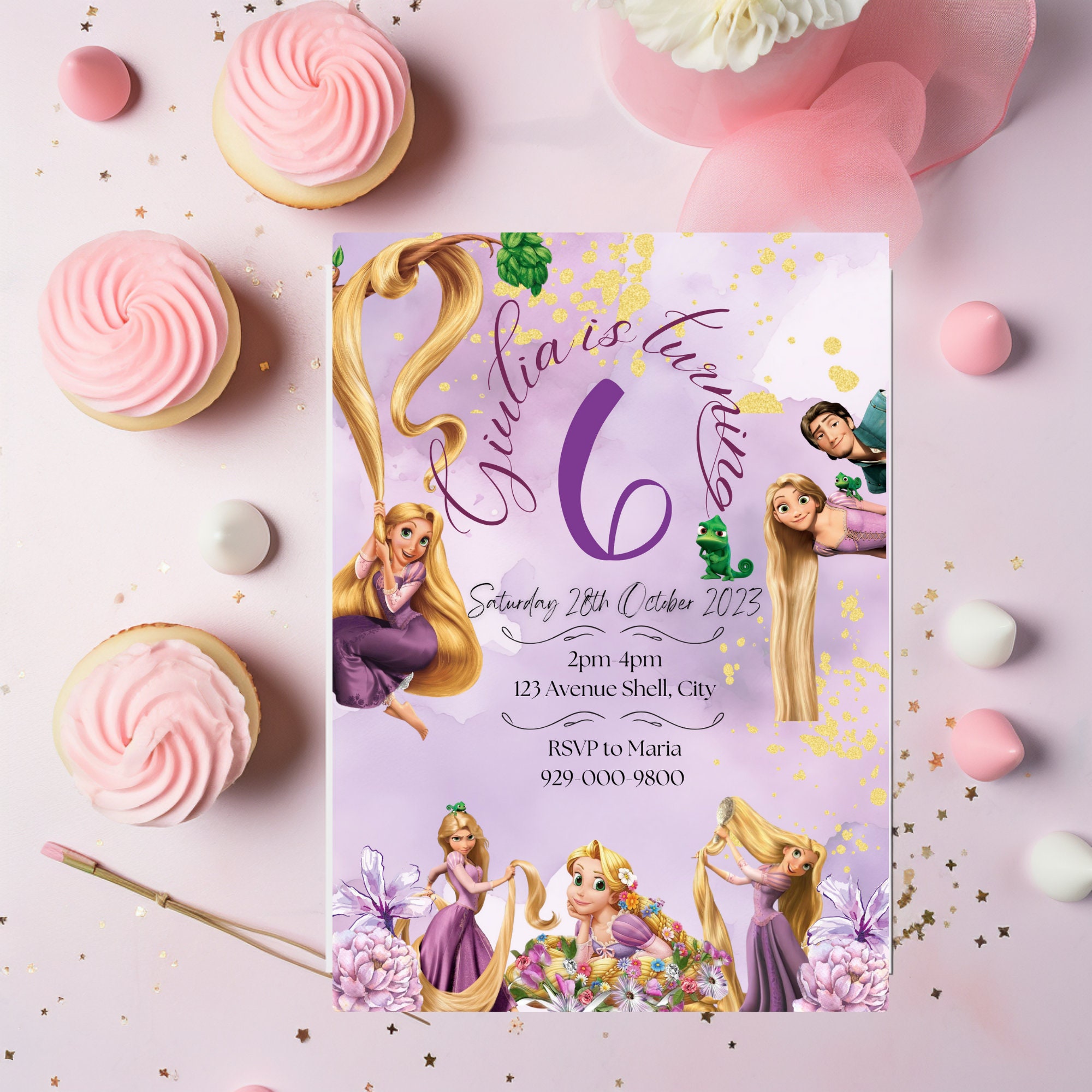 Rapunzel Birthday Invitation, Tangled Invitation, Digital Editable ...