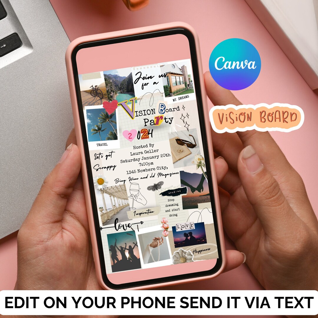 Vision Board Party Invite 2024 Party Manifestation Party Mood Board ...