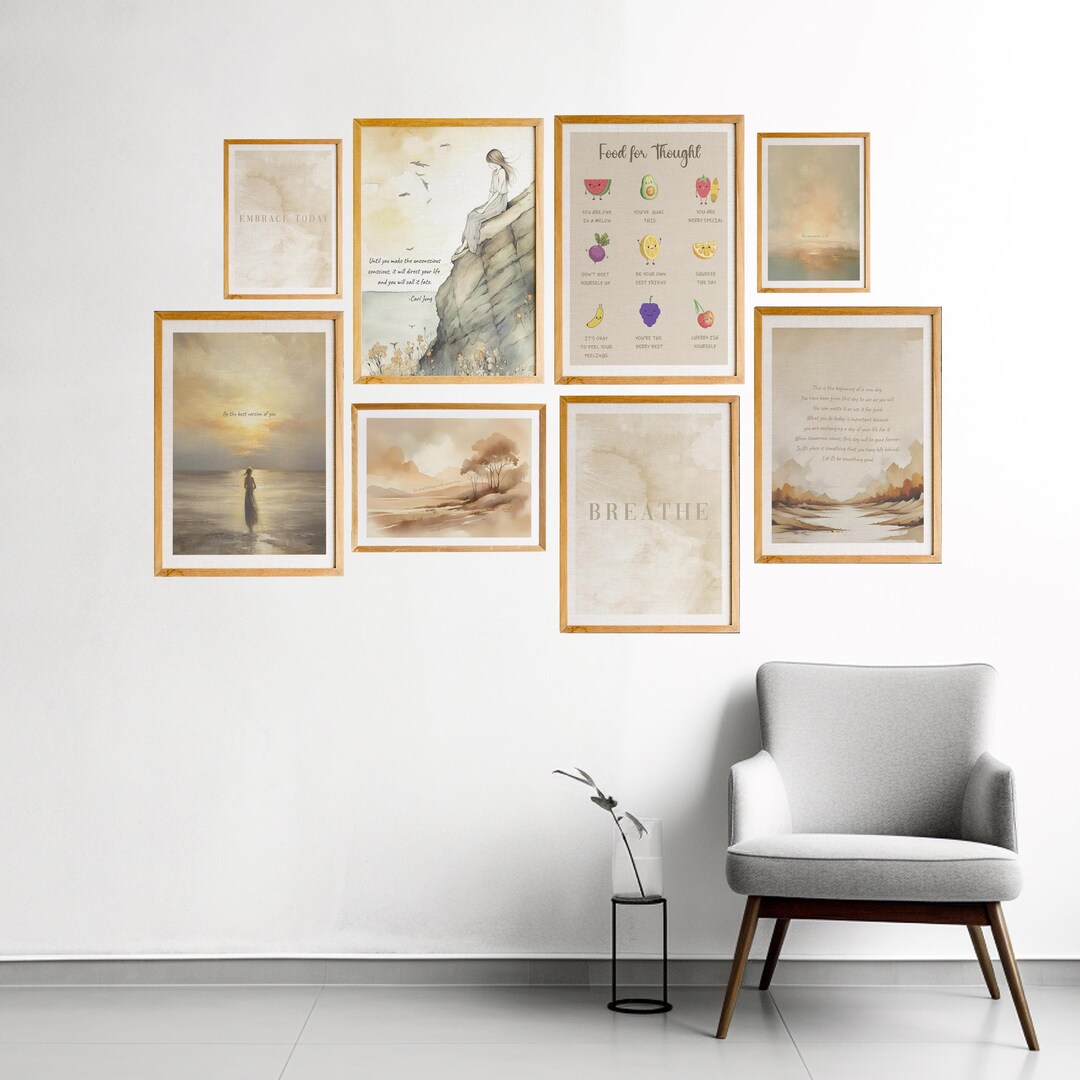 Therapy Wall Art, Set of 8 Prints, Watercolor Therapist Office Décor ...