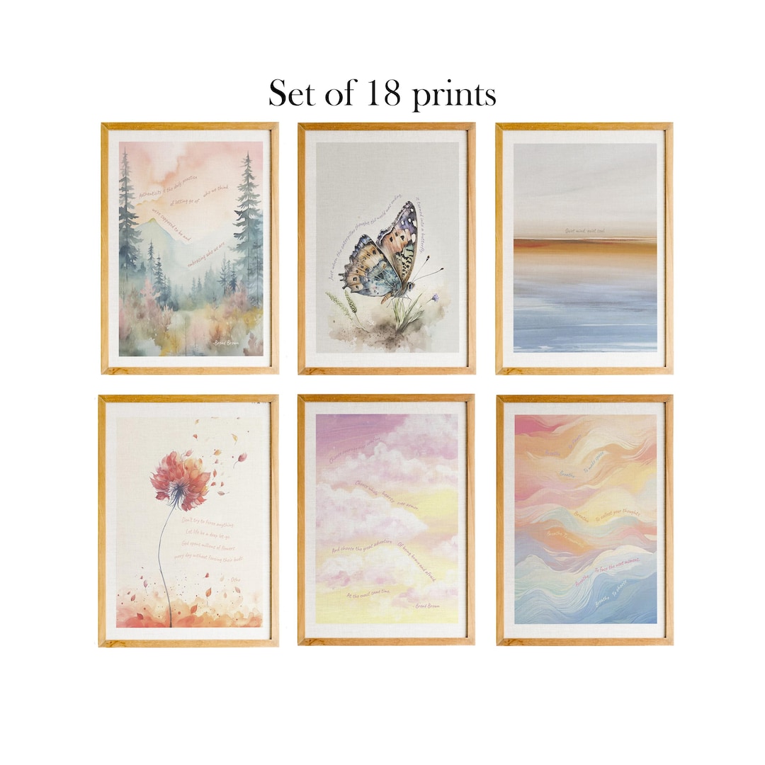 Mental Health Posters, Set of 18 Prints, Therapist Poster, Therapy Wall ...