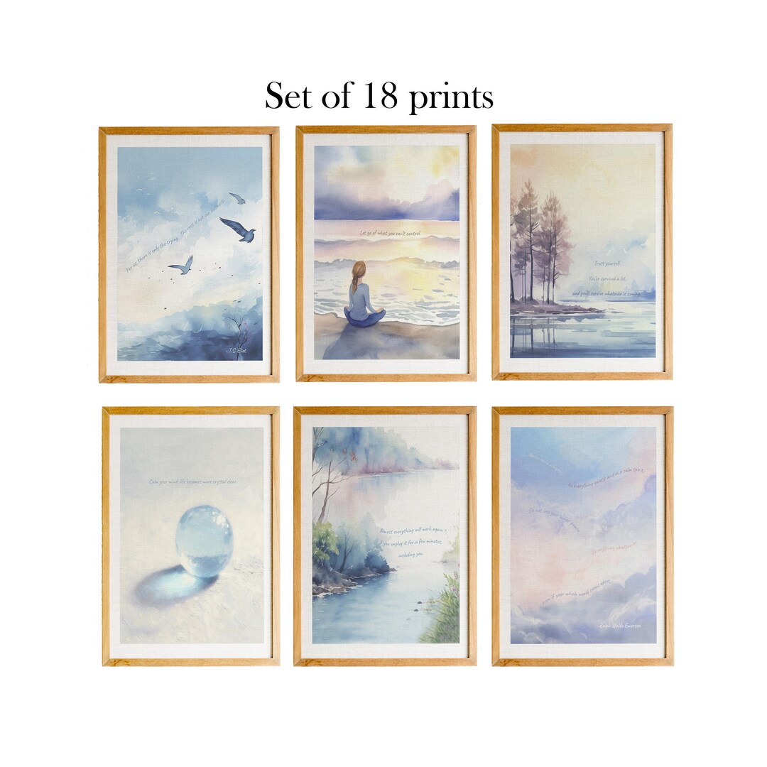 Mental Health Posters, Set of 18 Prints, Therapy Wall Art, Therapist ...