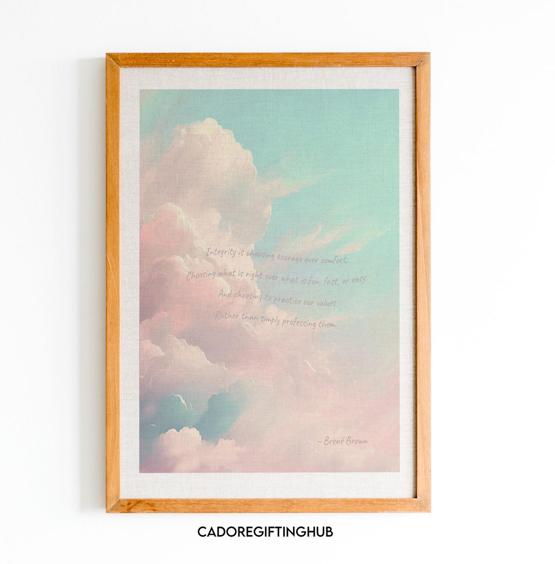 Integrity Brene Brown Print Self Care Print Therapy Office Therapist ...