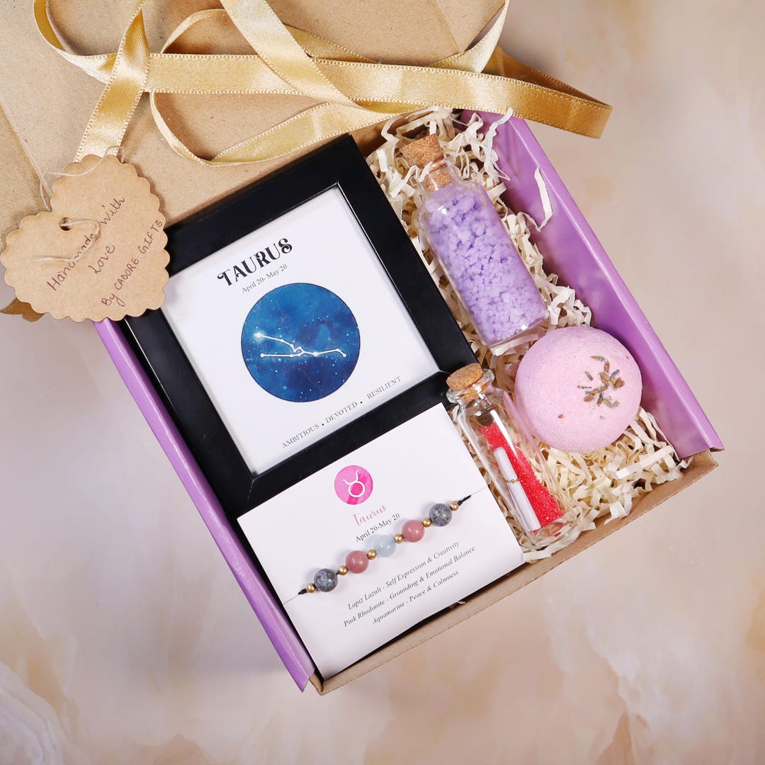 Zodiac Gift Box for Her, Astrology Gift for Women,taurus Birthday Gift ...