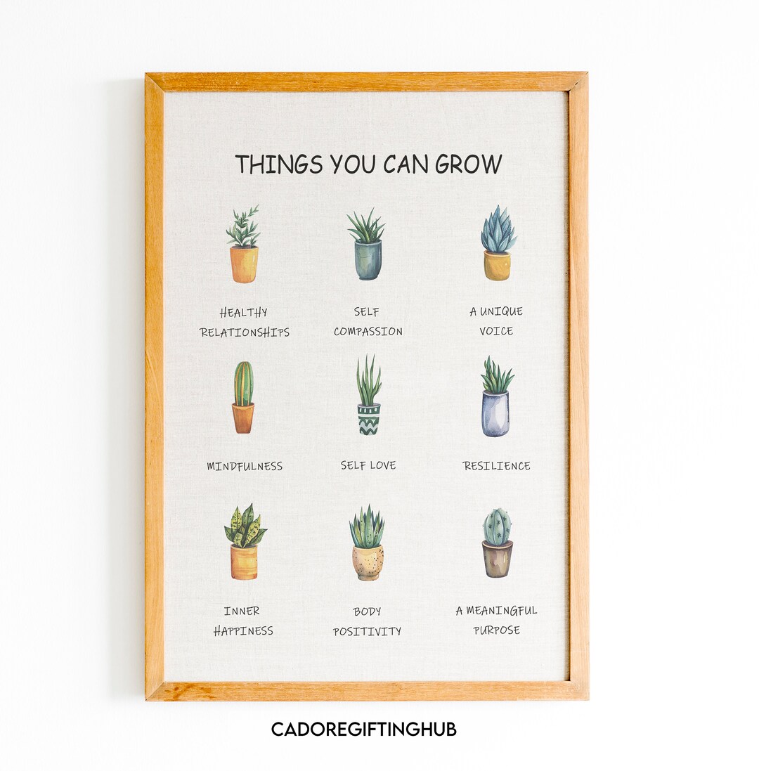 Grow Poster, Self Growth Print, Self Development, Digital Print, Mental ...