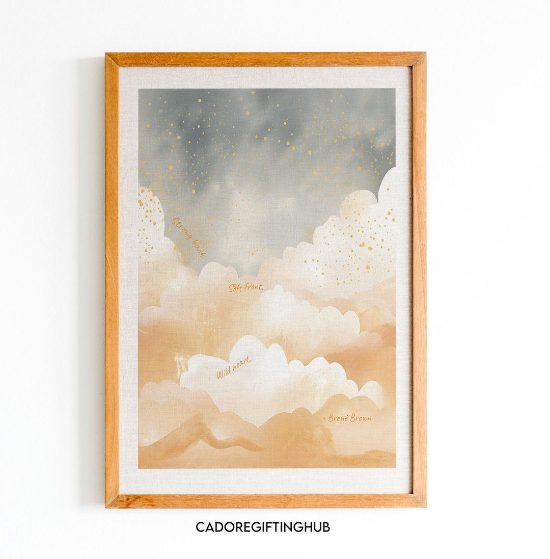 Brene Brown Quote Strong Back Soft Front Mental Health Artwork ...