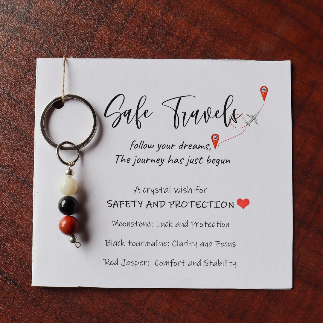 Safe Travels Crystal Keyring, Crystal for Travel, Backpacking Good Bye ...