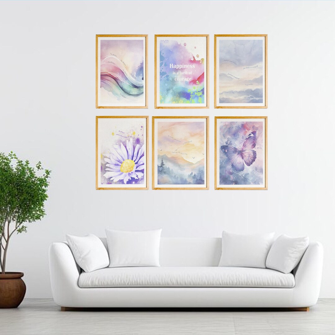 Watercolor Therapist Décor, Set of 6 Prints, Therapy Wall Art, Conselor ...
