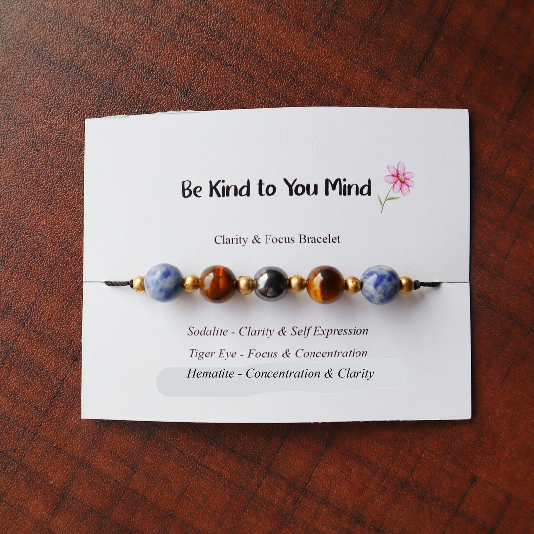 Mental Clarity Healing Bracelet, Focus Crystal Bracelet, Be Kind to You ...