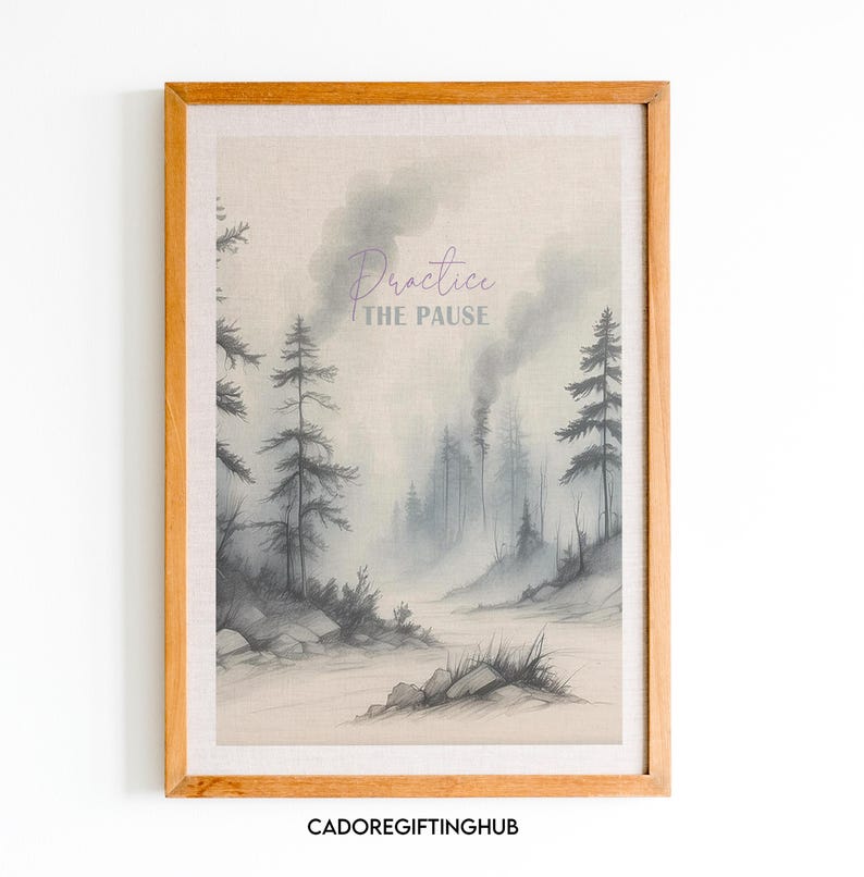 Practice the Pause, Mental Health Poster, Therapy Wall Art, Therapy Poster, Therapist Office ...