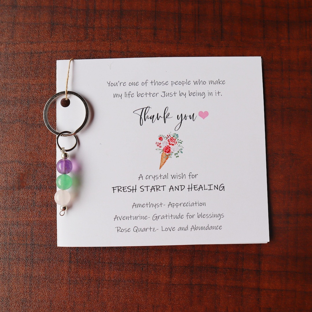 Thank You Crystal Keyring Gift, Gratitude Crystal Gift, Thank You Gift ...