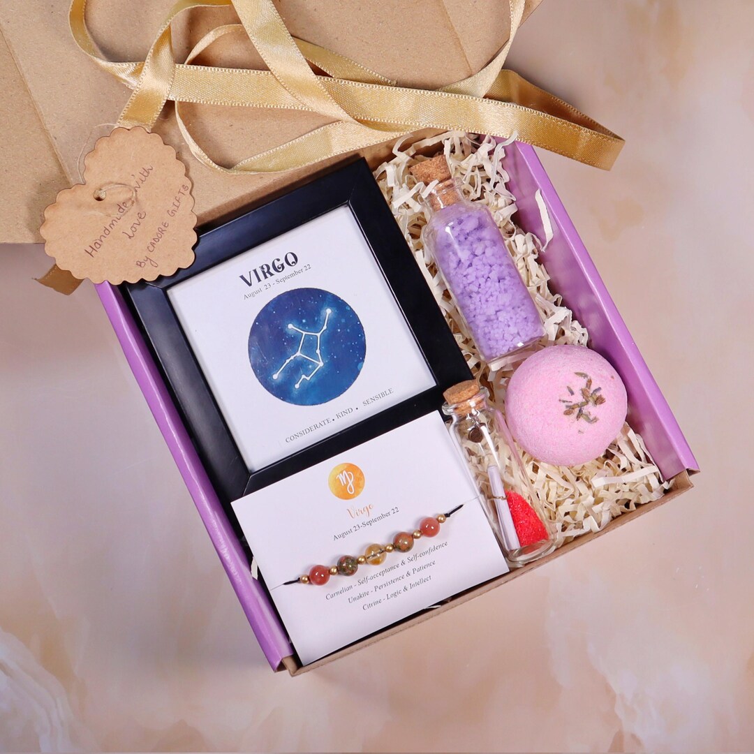 Zodiac Gift Box for Her, Astrology Gift for Women, Virgo Birthday Gift ...
