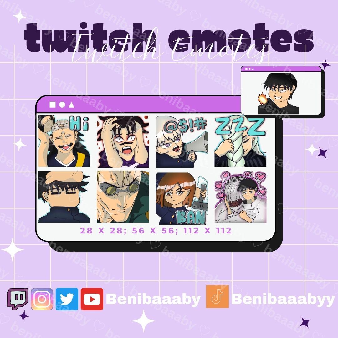 JJK Emotes | Emote Pack | Sorcery Fight | Twitch Emotes, Youtube Emotes ...