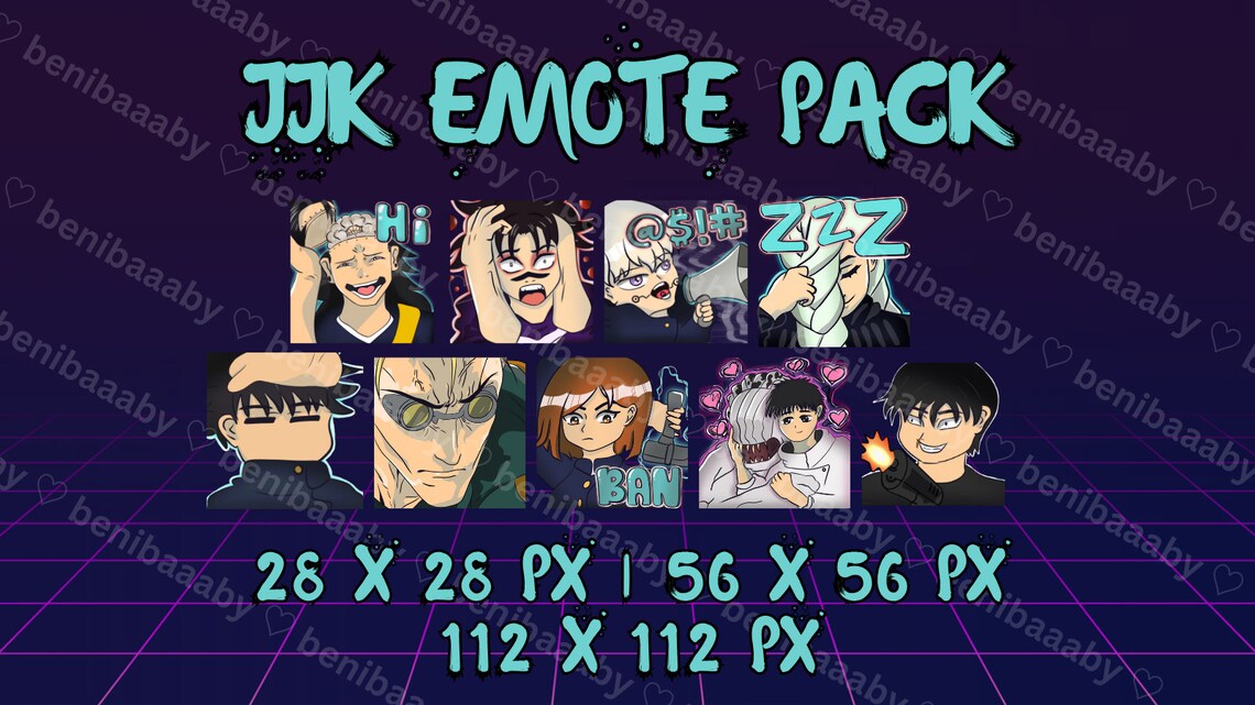 JJK Emotes | Emote Pack | Sorcery Fight | Twitch Emotes, Youtube Emotes ...
