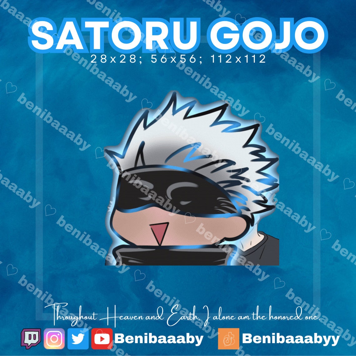 Satoru Gojo Animated Emote| Animated Emote | Twitch Youtube Discord ...