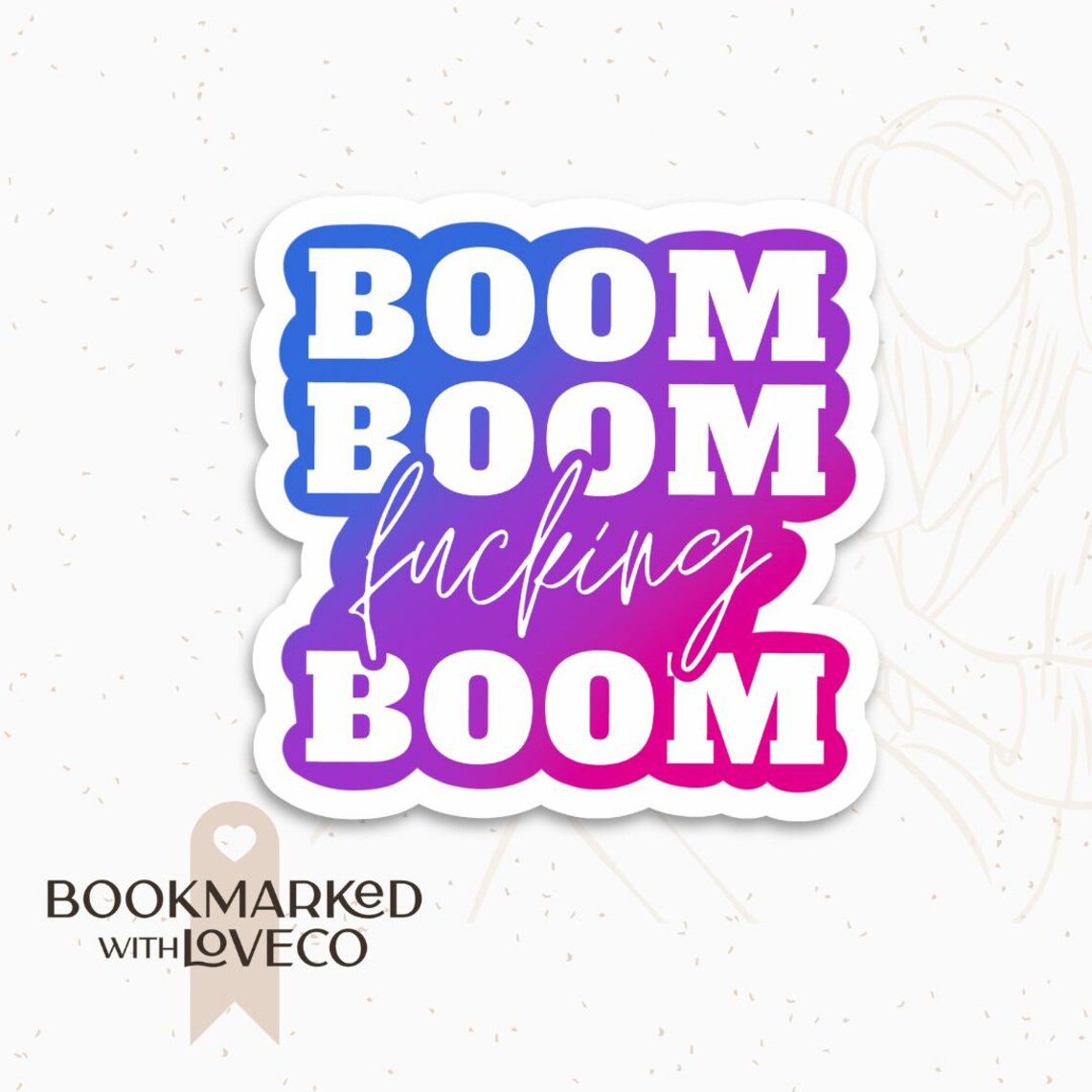 Boom Boom Sticker: Waterproof Vinyl Decal for Kindles & Phones - Etsy
