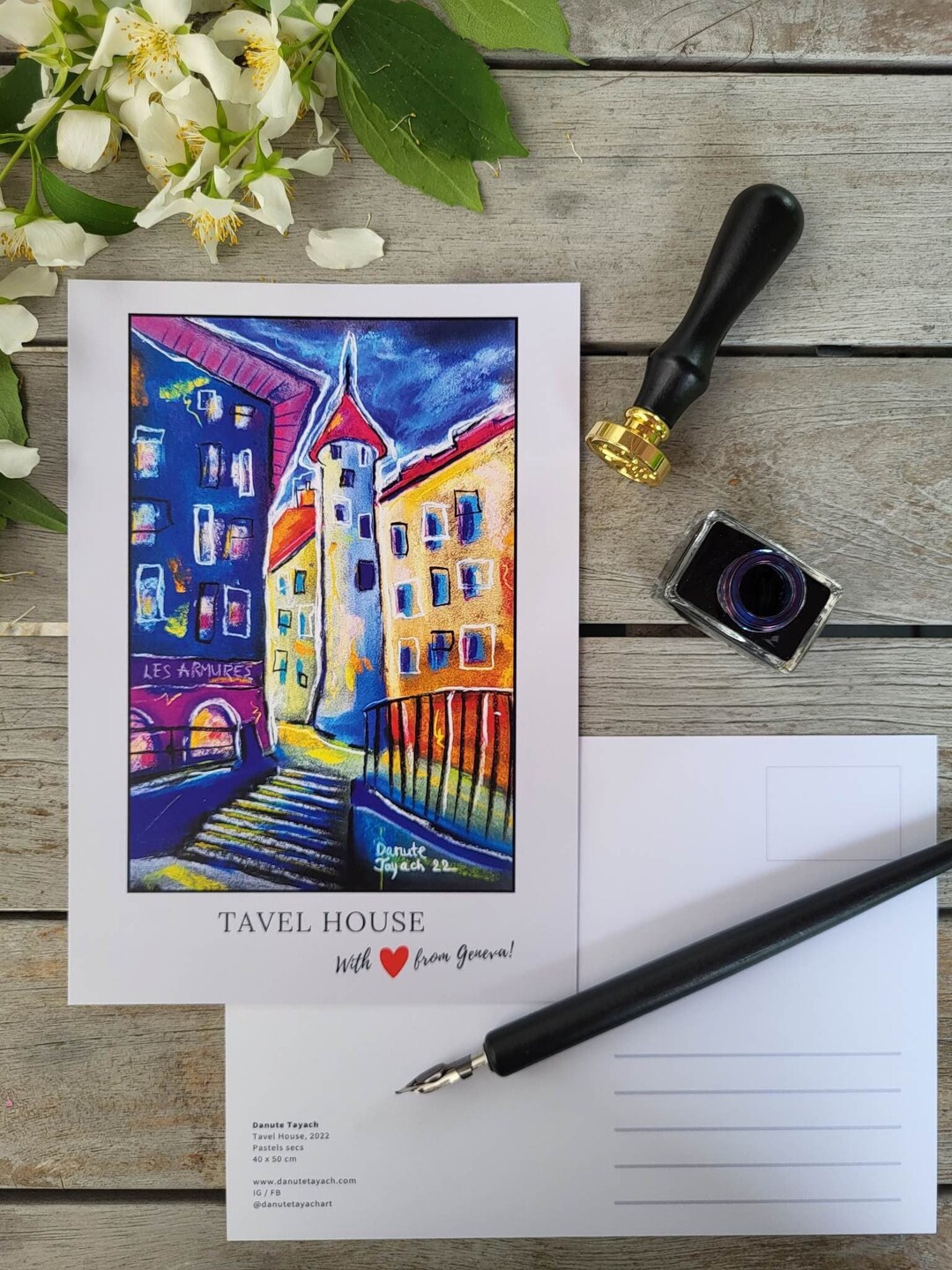 Set of 8 Geneva Old Town Places Postcards. Swiss Art Collection ...