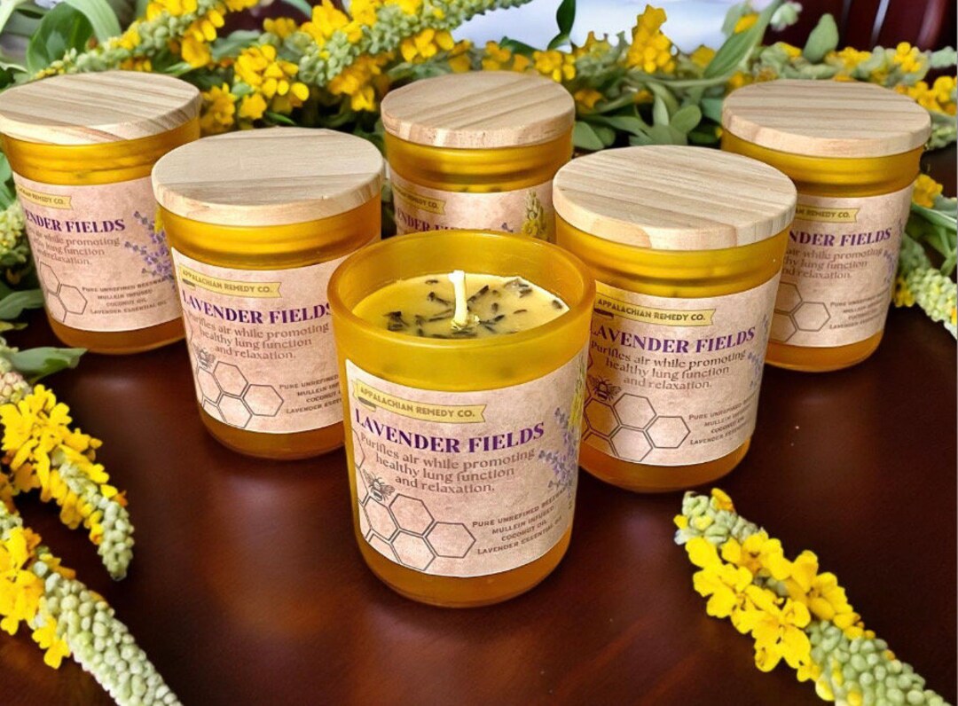 Non Toxic - Mullein Infused Air Purifying Beeswax Candle - Etsy