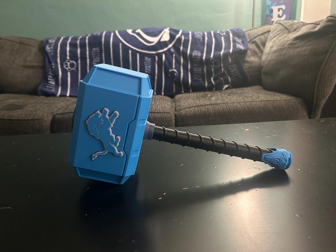 3d Printed Detroit Lions Mjolnir. Stands 14 Inches Tall - Etsy