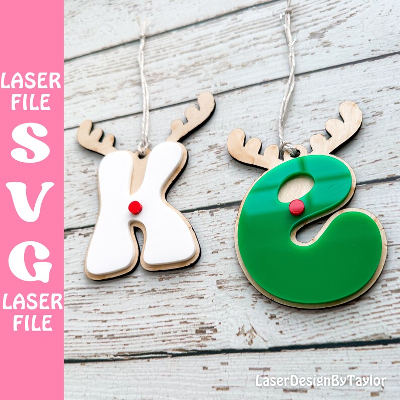 Stocking Initial Tag Laser SVG | Glowforge | Christmas Basket Gift Tag ...