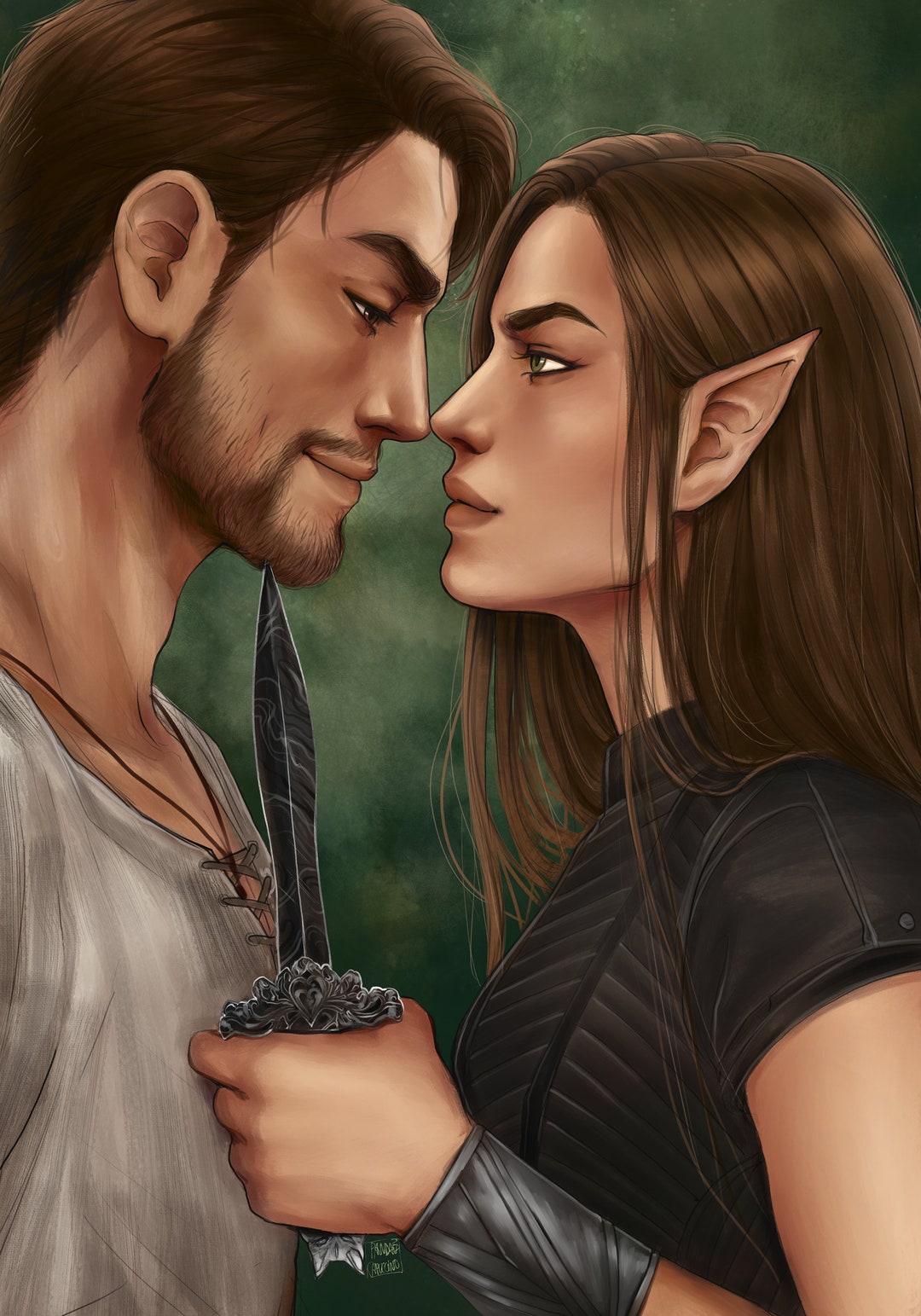 Lia Solus and Jace Cadoria Art Print - the Dagger and the Forbidden ...