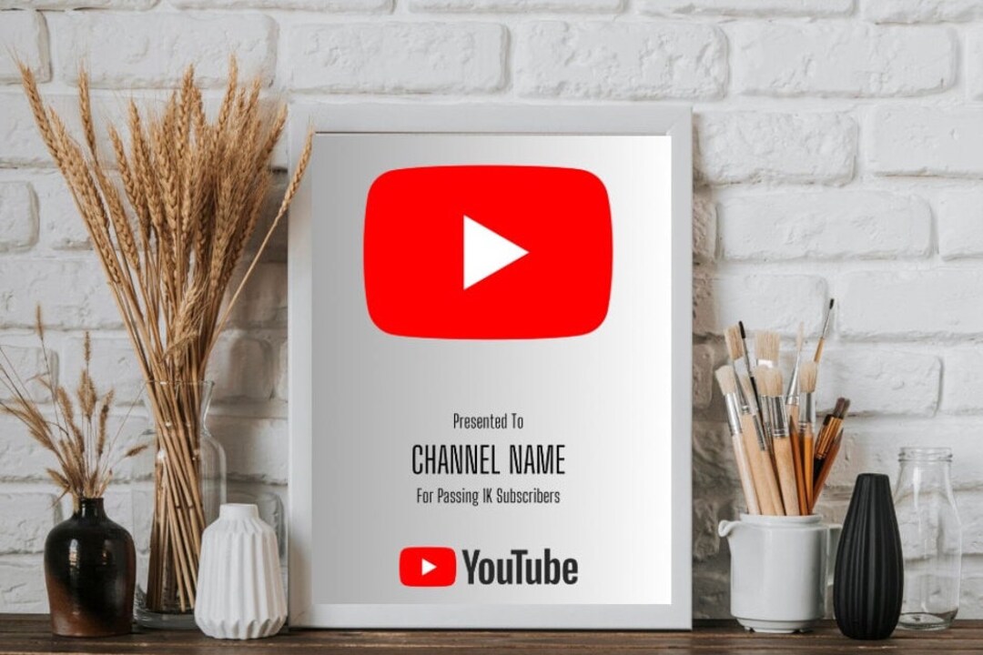 Youtube Play Button Printable Digital File. Youtube Best Seller, Custom ...