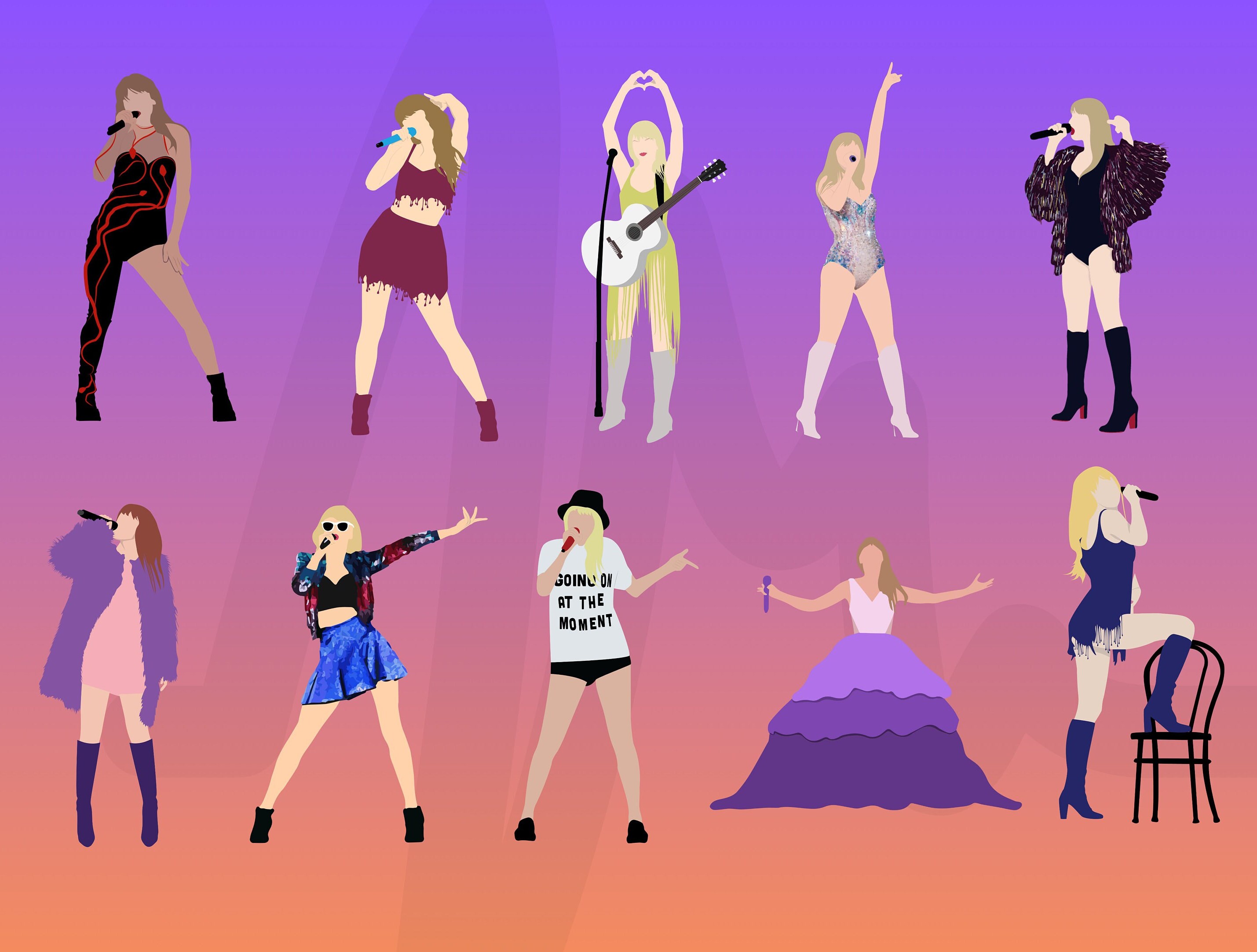 Taylor Swift 10x Poses Bundle, the Eras Tour Scene 2023, Taylor Swift ...