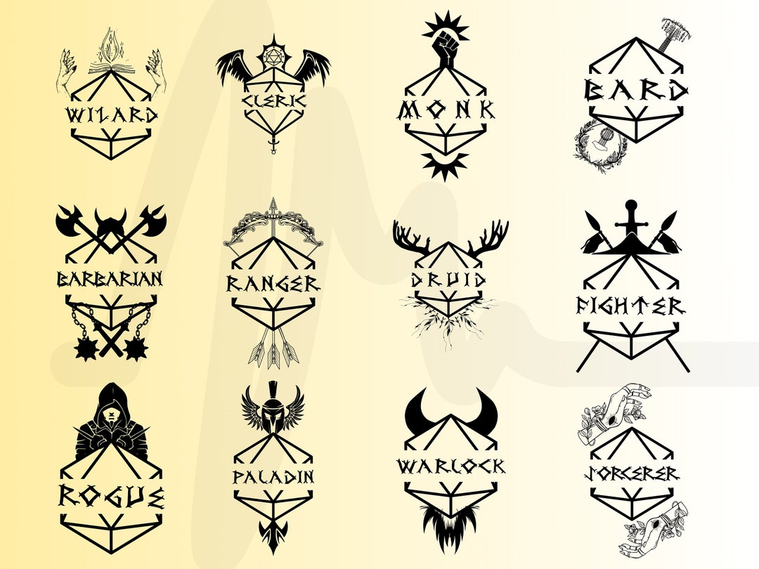 Dnd 12x Character Classes Bundle V3, Dungeon and Dragon Elite Designs ...