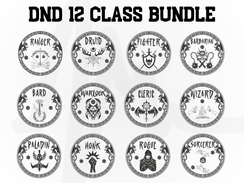 Dnd 12 Class Circle Legendary Bundle V2, Dungeon and Dragon Elite ...