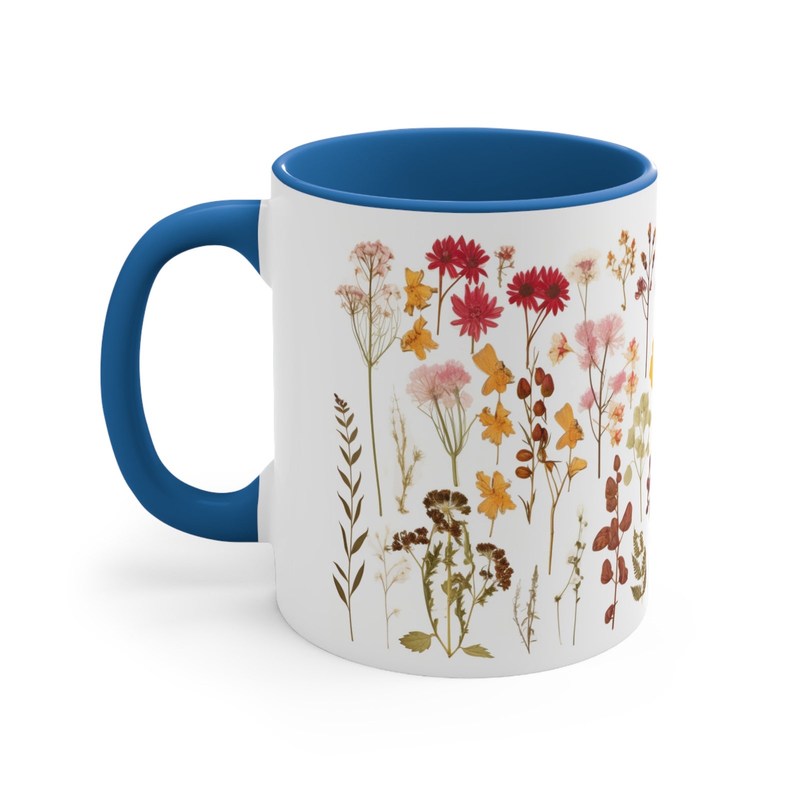 Wildflowers Elegance: 11 Oz. Accent Coffee Mug for a Stylish Sip - Etsy