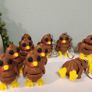 3D Flexi Turkey Fidget Toy or Key Ring | Thanksgiving Desk Toy ...