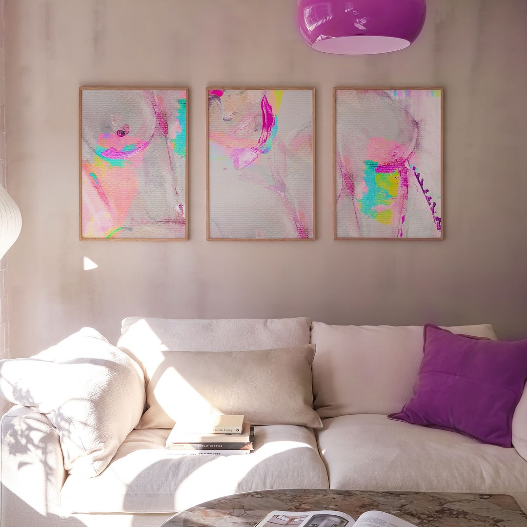 Pick Your Own Mixed Media Art Gallery Wall Colorful Watercolor Printed ...