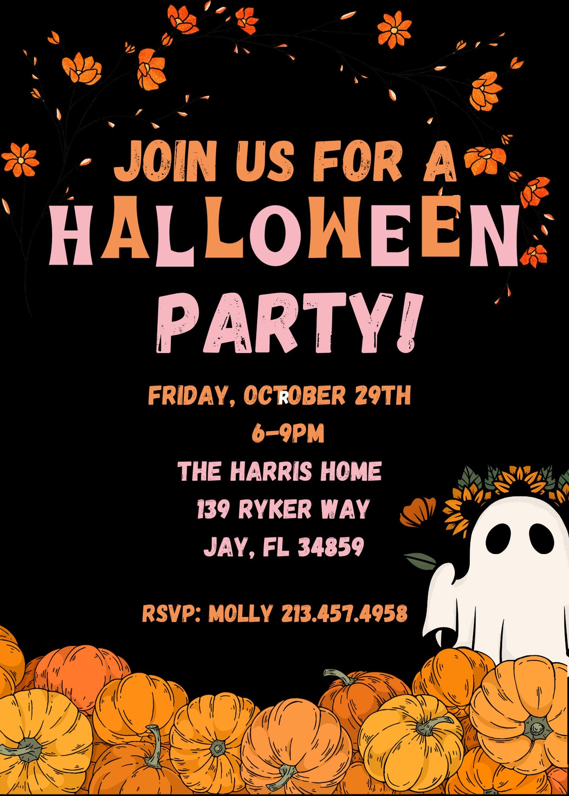 Cute Halloween Party Invitations - Etsy