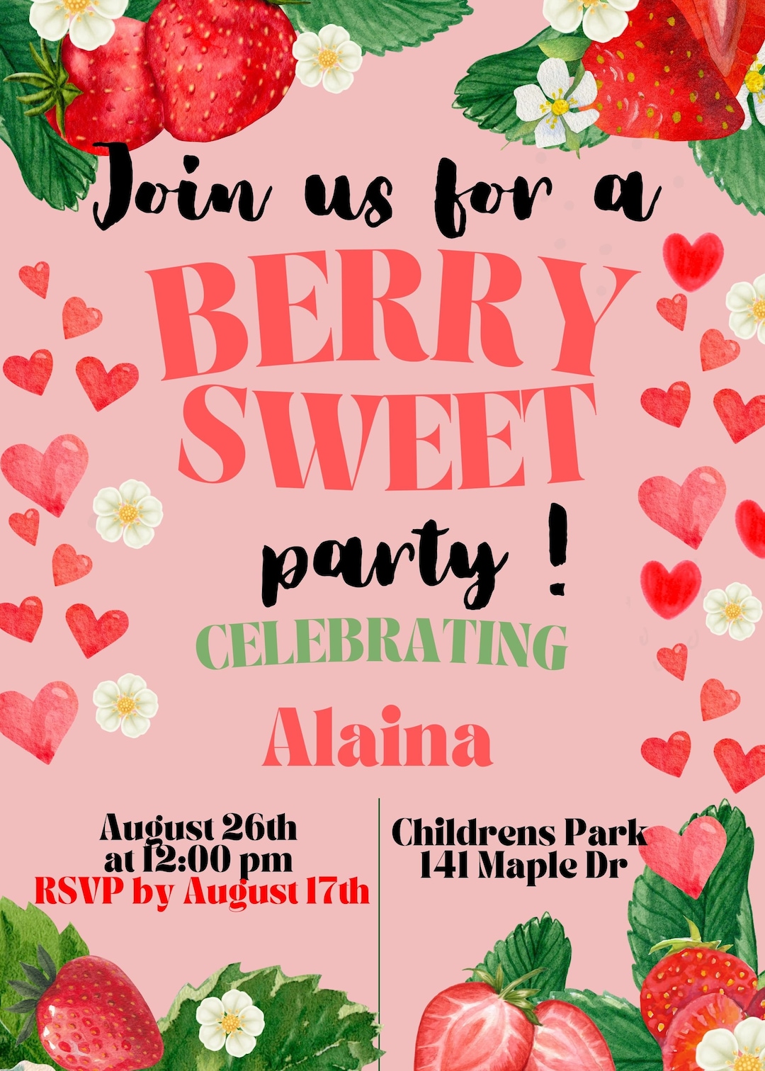 A Berry Sweet Invitations - Etsy