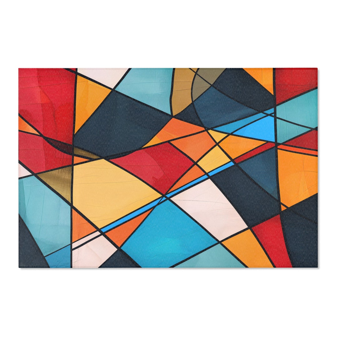 Stained Glass Geometric Area Rug - Etsy