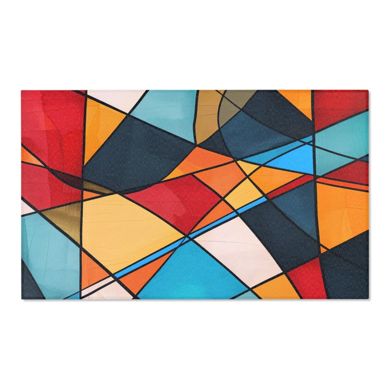 Stained Glass Geometric Area Rug - Etsy