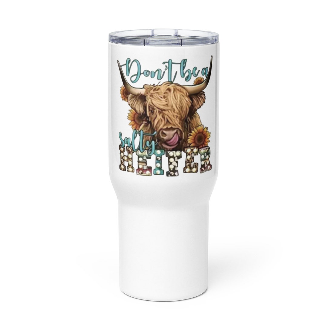 Salty Heifer Travel Mug With a Handle - Etsy