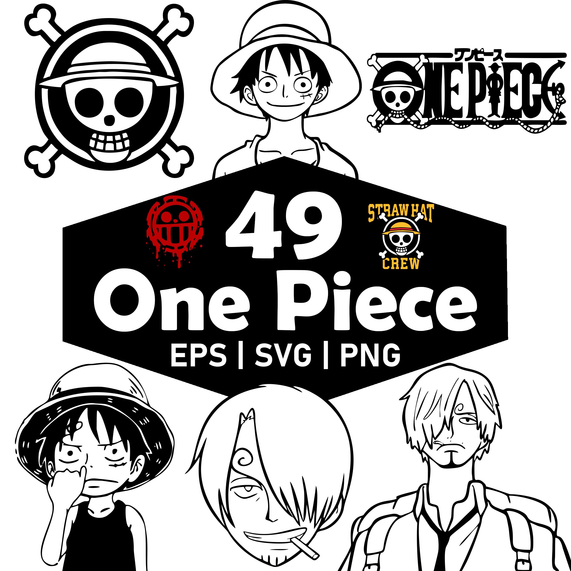 OnePiece Svg Monkey D Luffy SVG Bundle Anime Svg Digital Downloads Svg ...