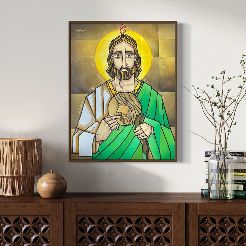 Saint Jude Thaddeus. Acrylic Religious Painting (style: Contemporary ...
